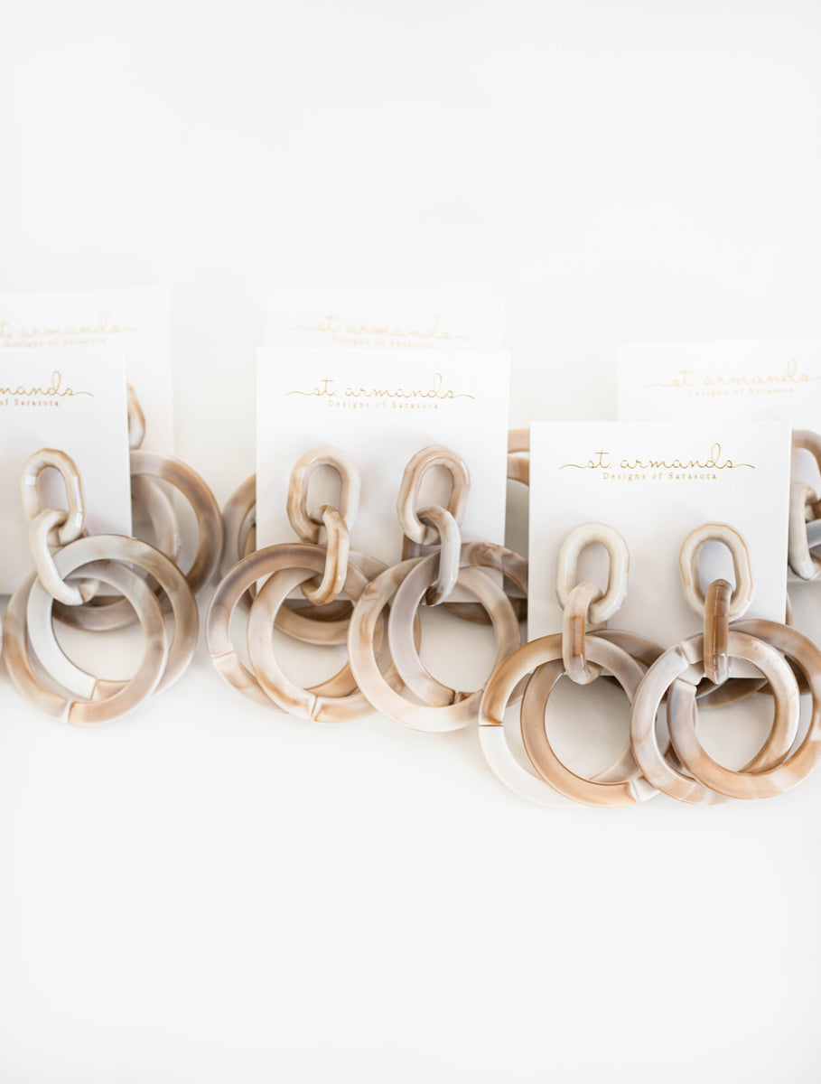 Turquoise Marble Layered Acrylic Statement Earrings – St. Armands ...