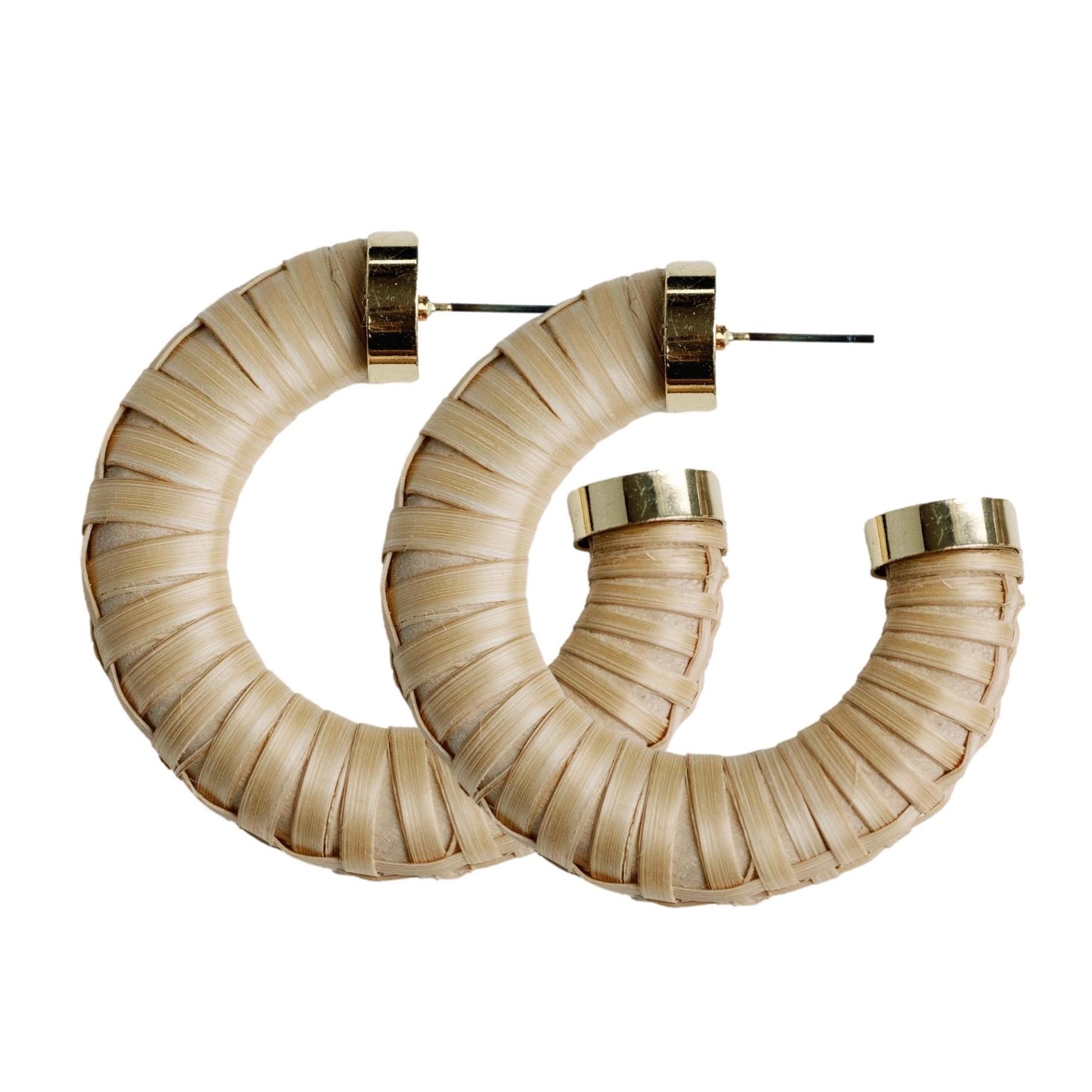 Rattan Wrapped Hoops – St. Armands Designs of Sarasota
