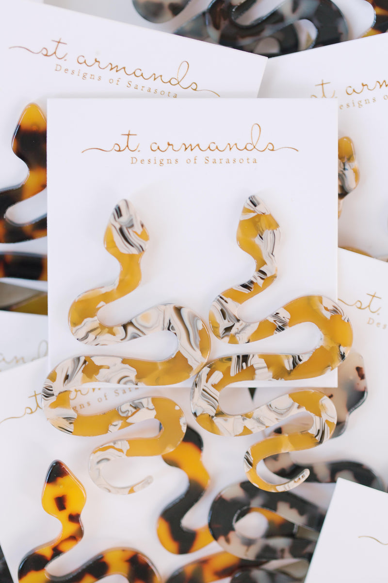 Acrylic Python Snake Statement Earrings – St. Armands Designs of Sarasota