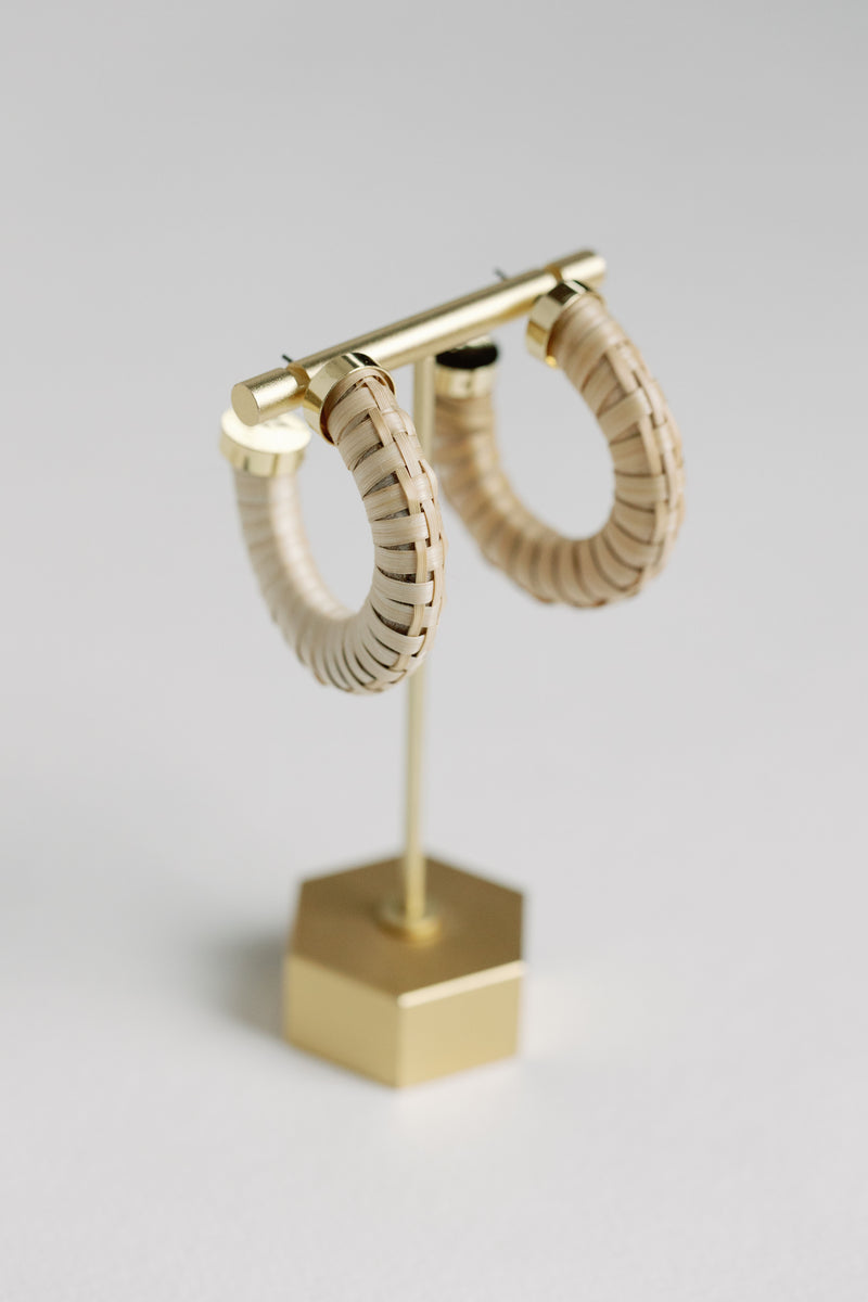 Rattan Wrapped Hoops – St. Armands Designs of Sarasota