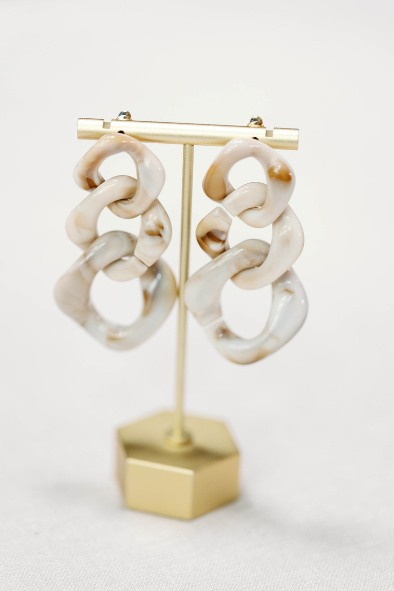 Cream Lucite Chain Drop Statement Earrings – St. Armands Designs of ...