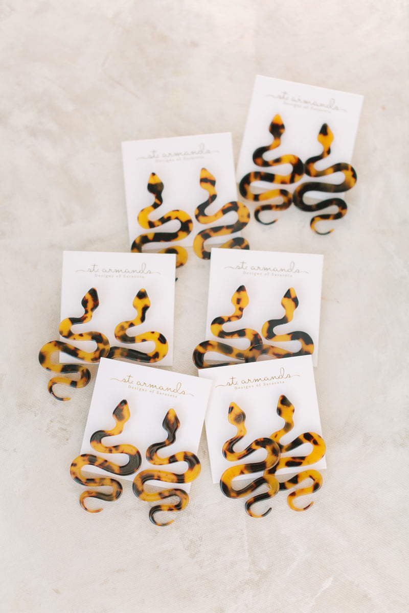 Acrylic Python Snake Statement Earrings – St. Armands Designs of Sarasota