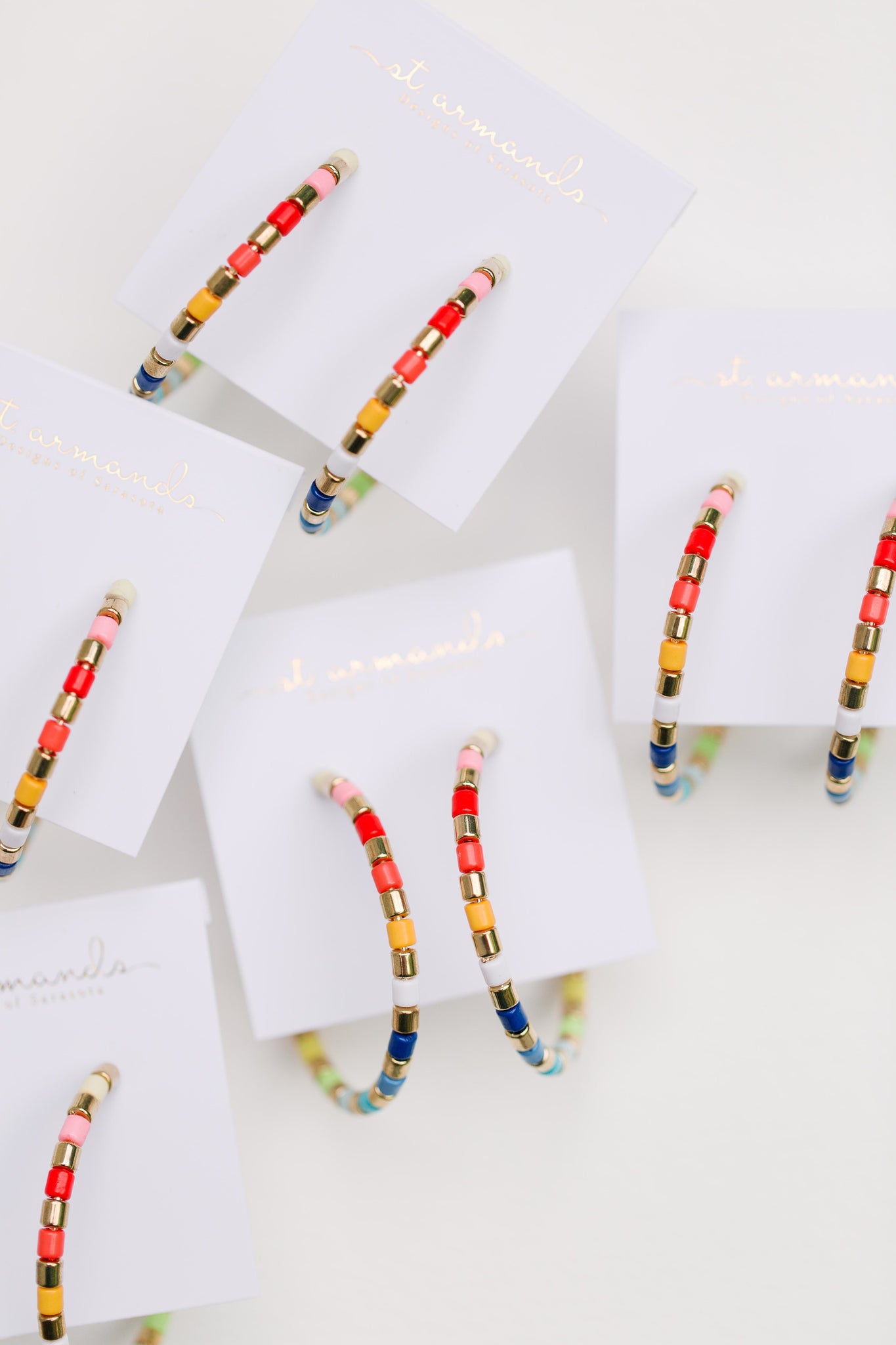 Multi-Colored Rainbow Beaded Hoops – St. Armands Designs of Sarasota